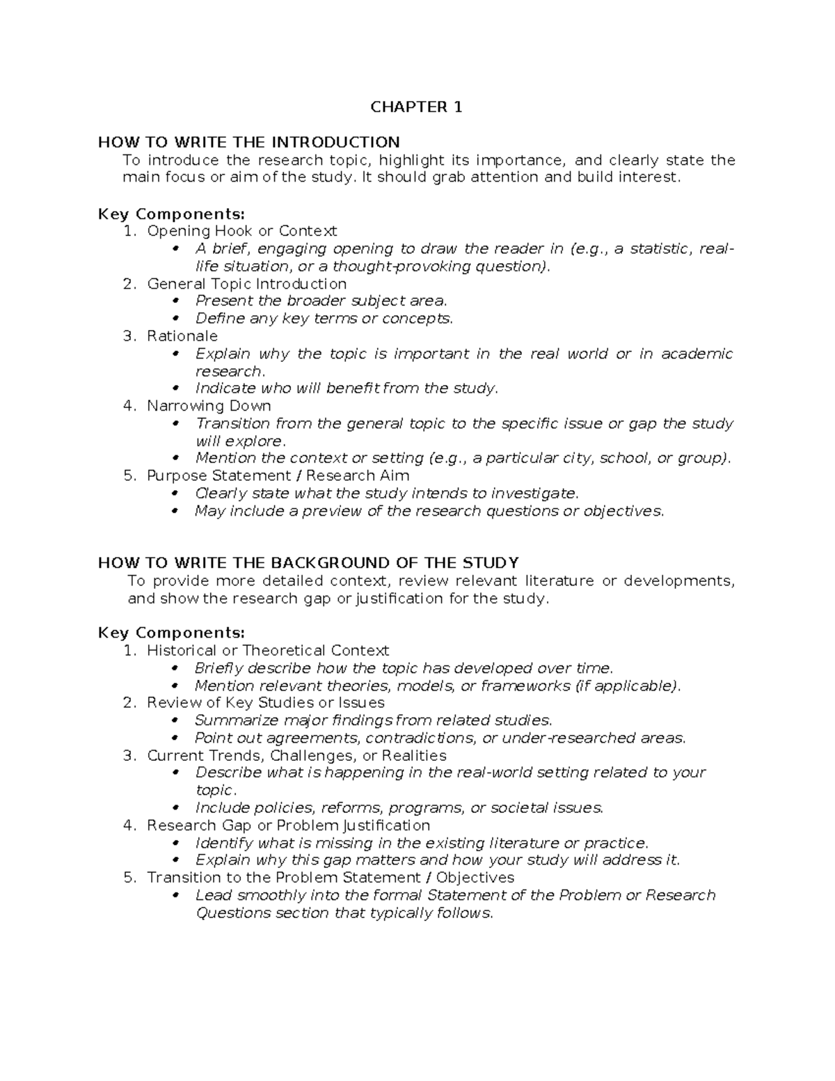 CHAPTER 1 & 2 GUIDE FOR PR2 RESEARCH PAPER: WRITING INTRODUCTION & RRL ...
