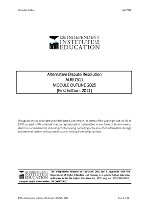 [Solved] Under the arbitration act 42 of 1965 any dispute may be ...