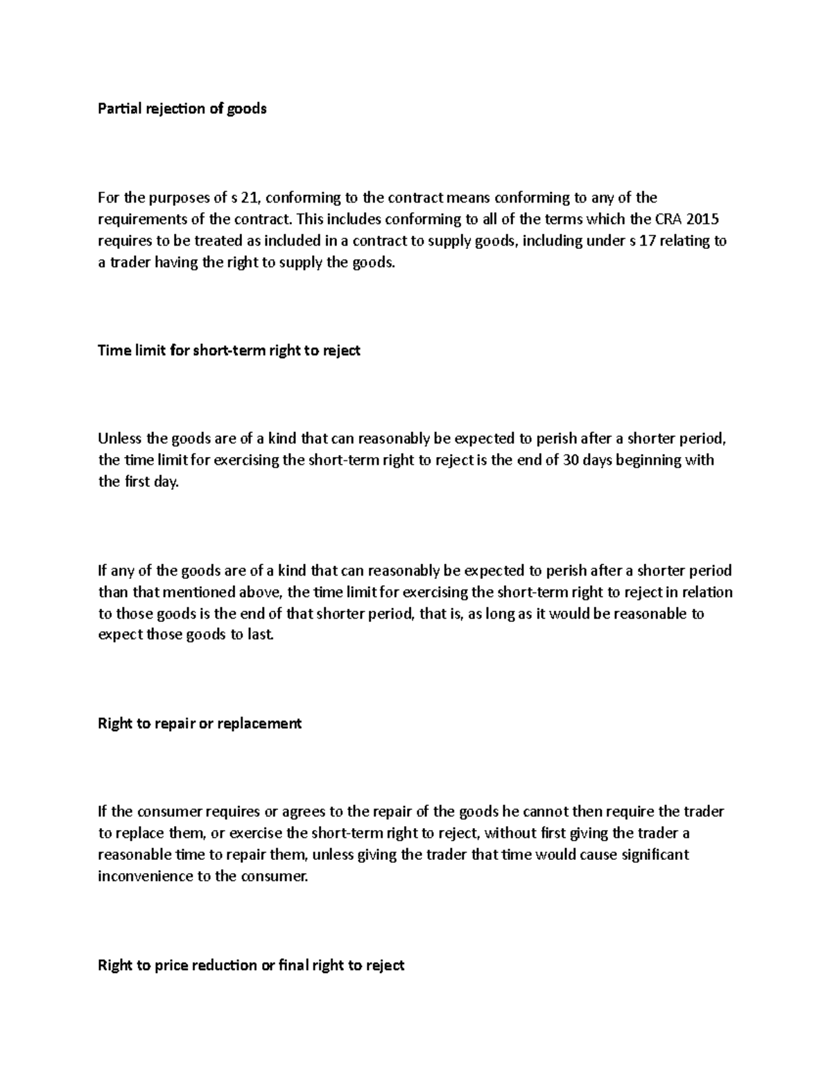 Goods Rejection Rights: Understanding Your Options and Time Limits ...
