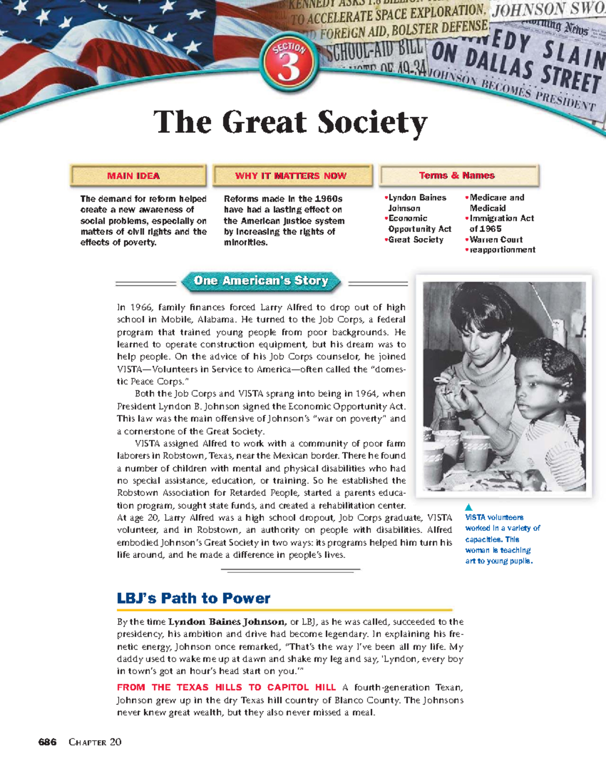 The Great Society: LBJ's Ambitious Reforms and Their Impact (US History ...