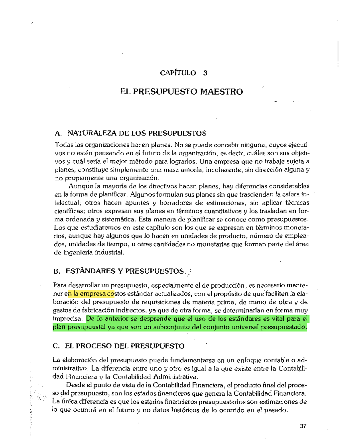 CAPÍTULO 3: EL PRESUPUESTO MAESTRO EN CONTABILIDAD ADMINISTRATIVA - Studocu