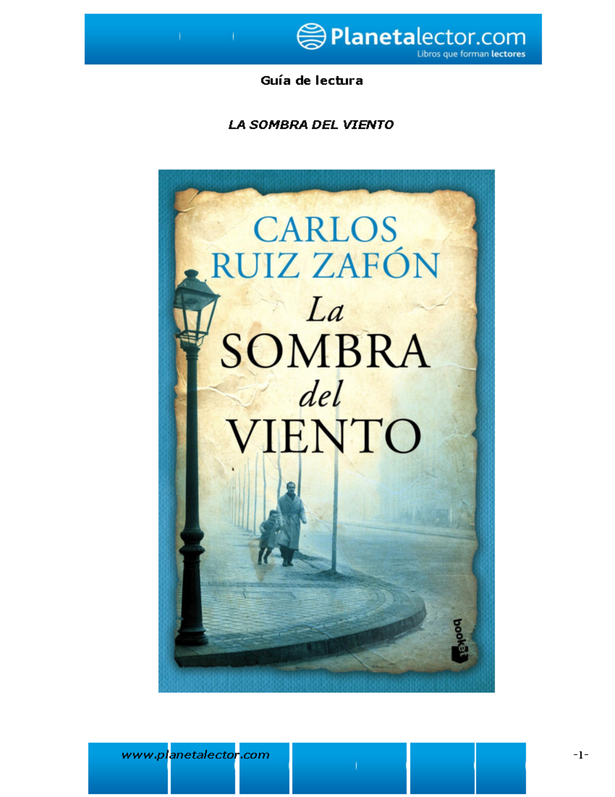 Guía de Lectura: Examen de "La Sombra del Viento" (pp. 17-527) - Studocu