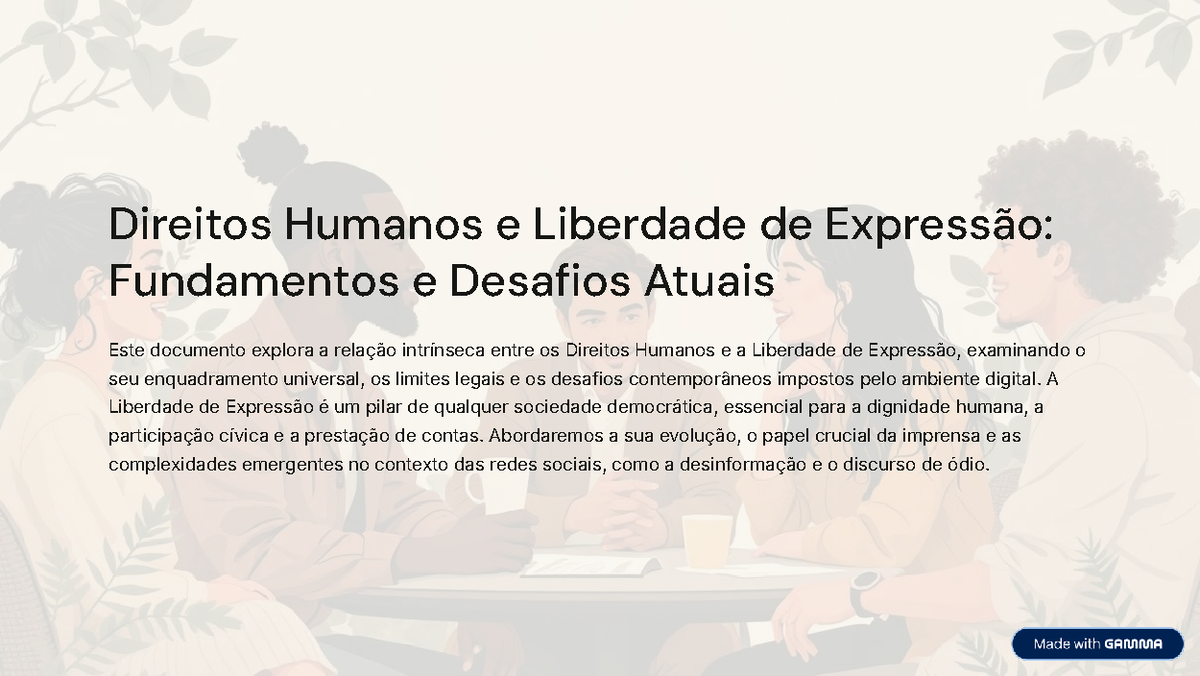 Direitos Humanos e Liberdade de Expressão: Fundamentos e Desafios ...