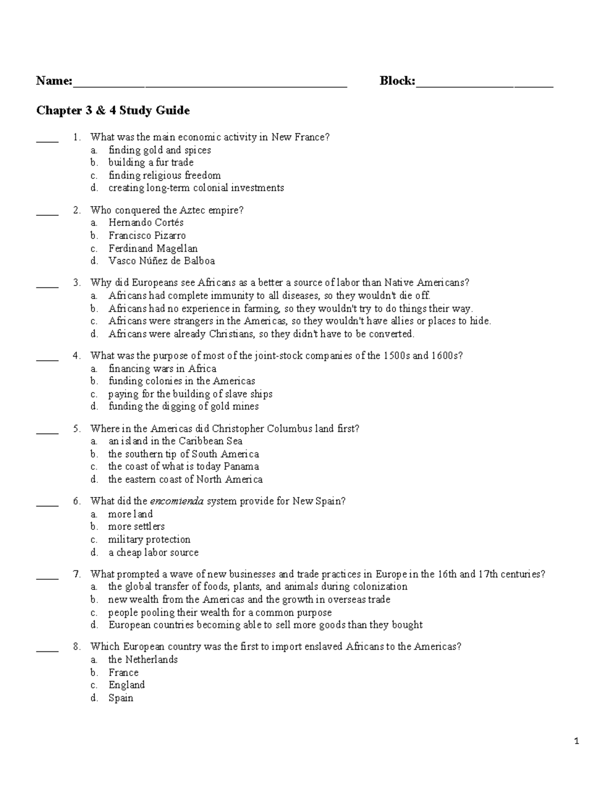 Chapter 3 & 4 Study Guide - Key Concepts & Questions - Studocu
