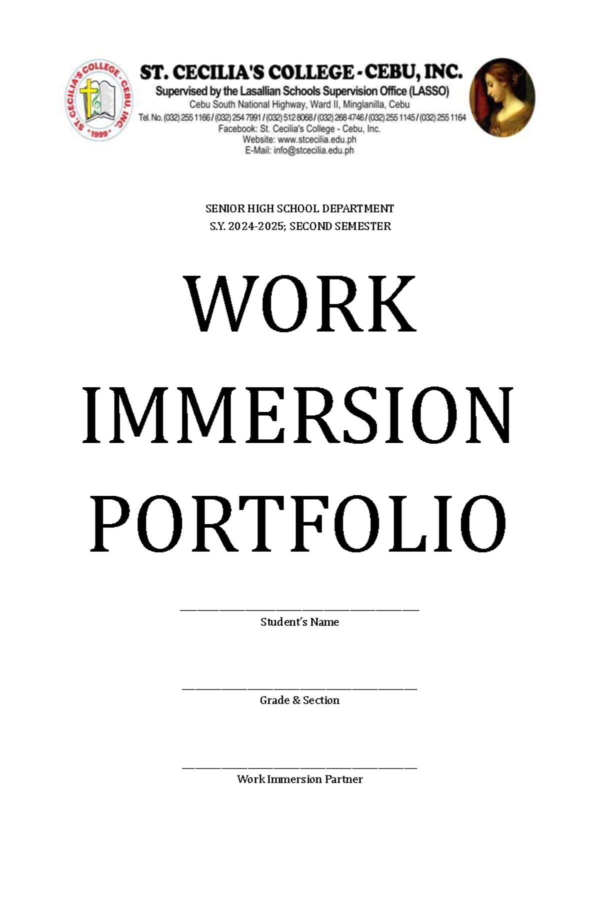 Immersion Portfolio Template 24 25 - SENIOR HIGH SCHOOL DEPARTMENT S ...