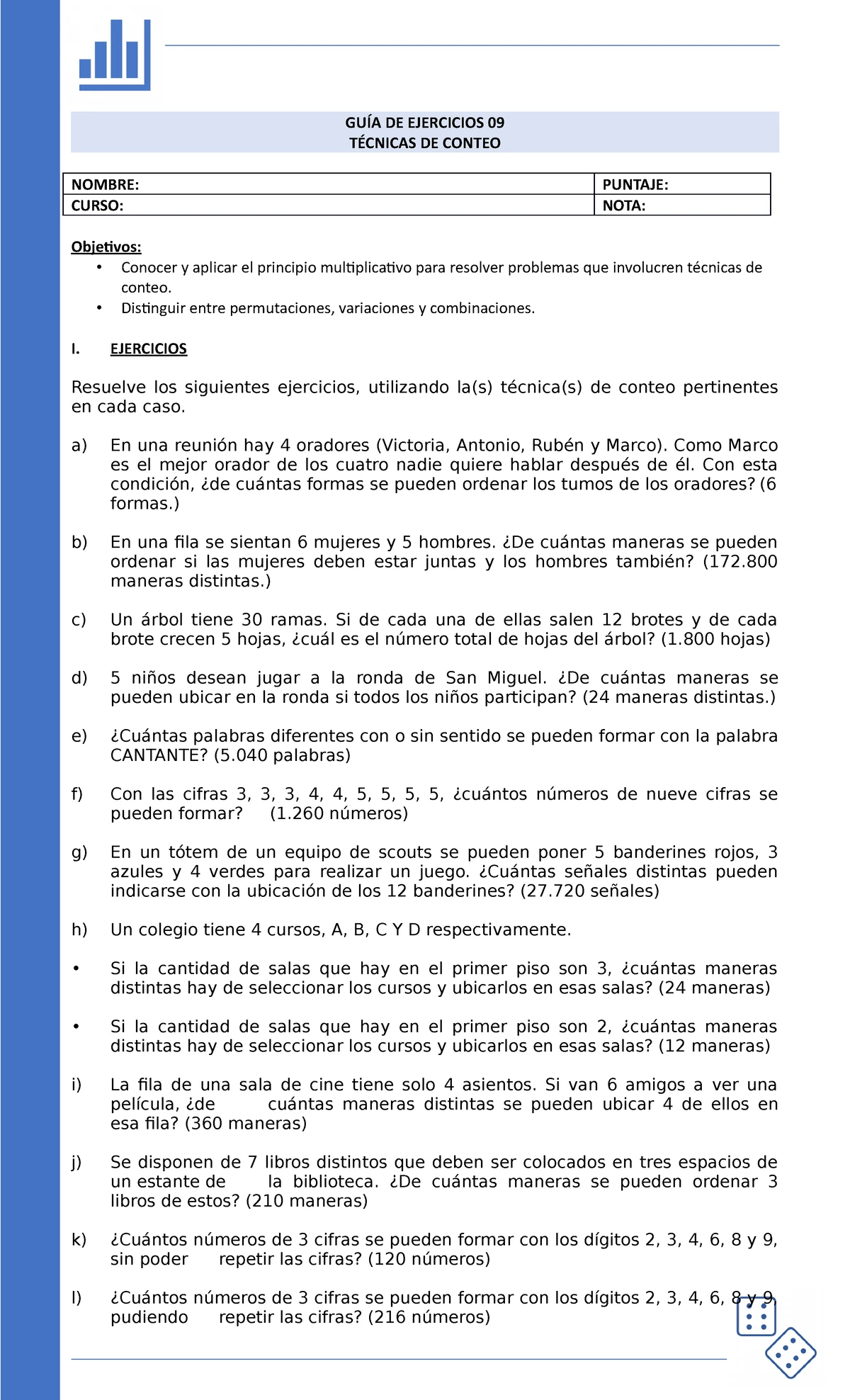 Clase 11 - Diagrama de Árbol y Triángulo de Pascal - GUÍA DE EJERCICIOS ...