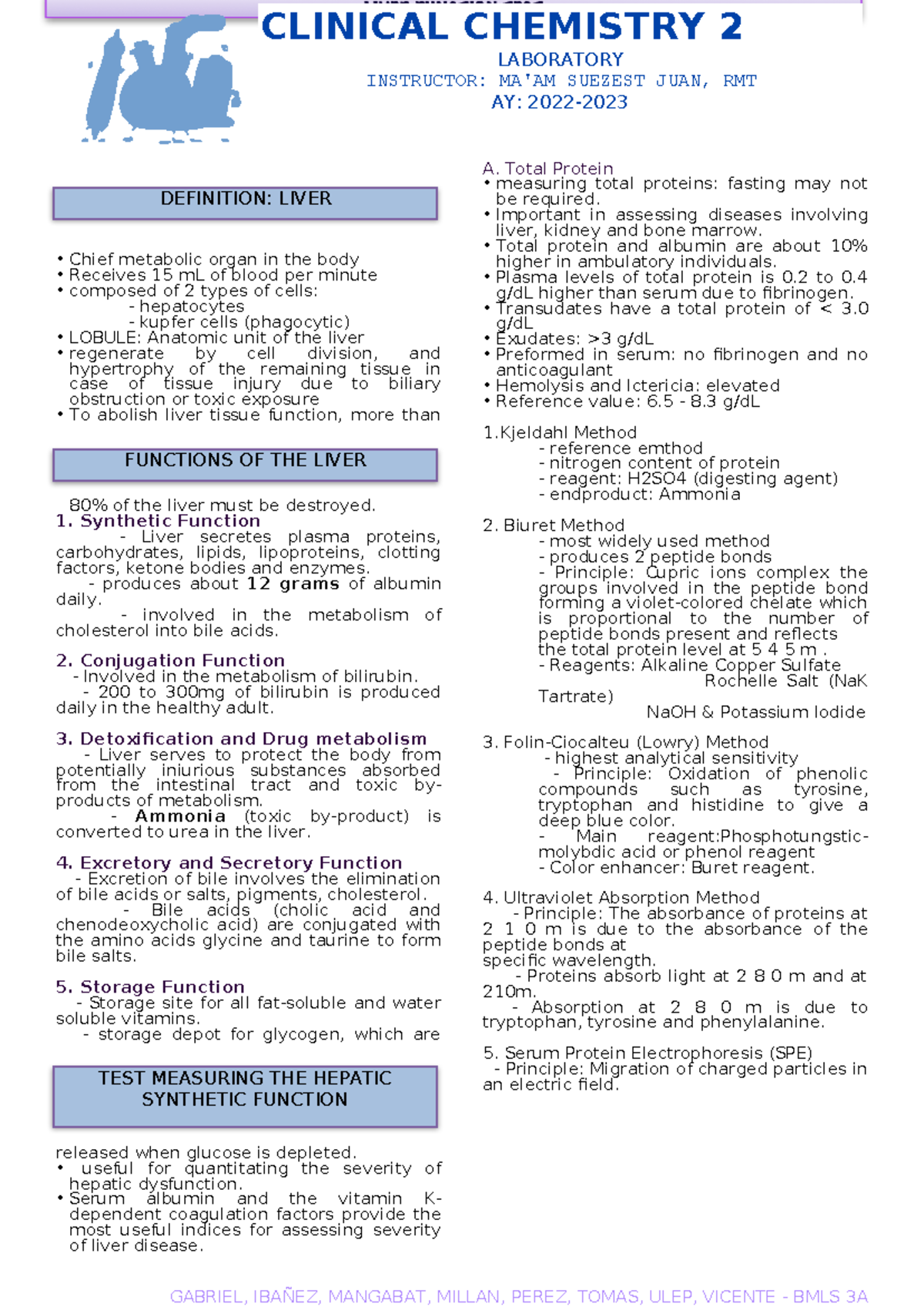 CC-Trans: Lecture Notes on Liver Functions and Testing - Studocu