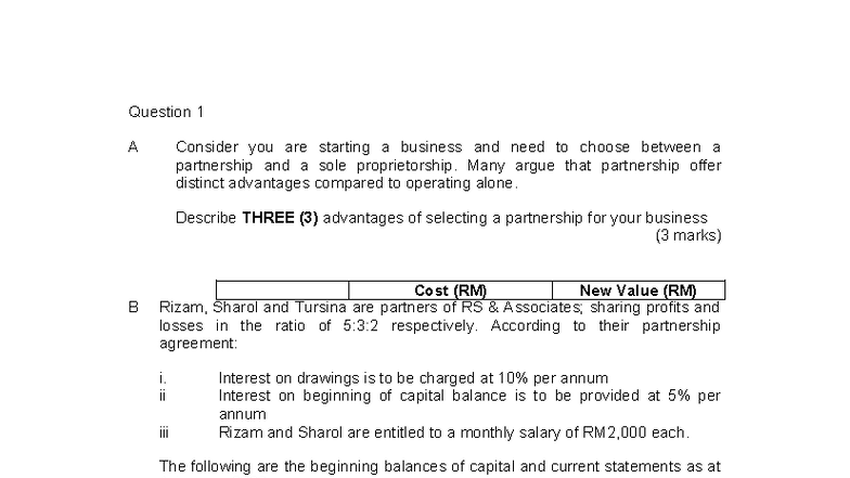 Tutorial Question: Seminar 1 - Changes in Partnership (3 Marks) - Studocu