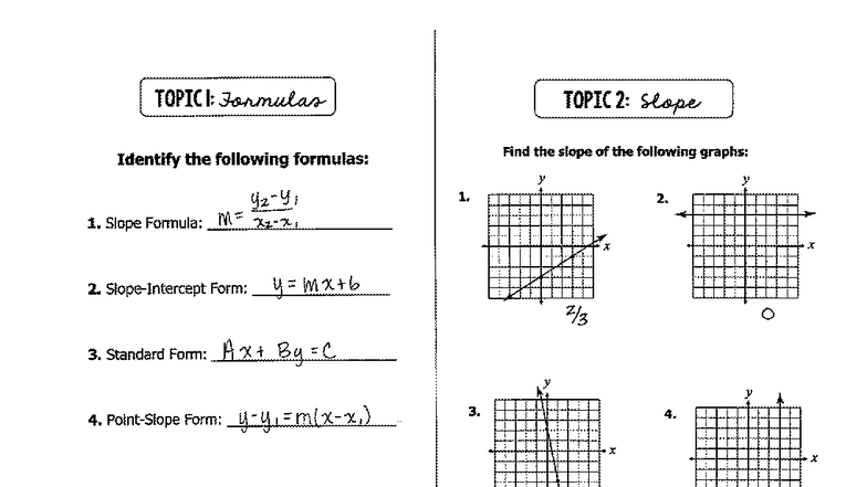 Linear Equations Review (MATH 101): Answer Key & Formulas - Studocu