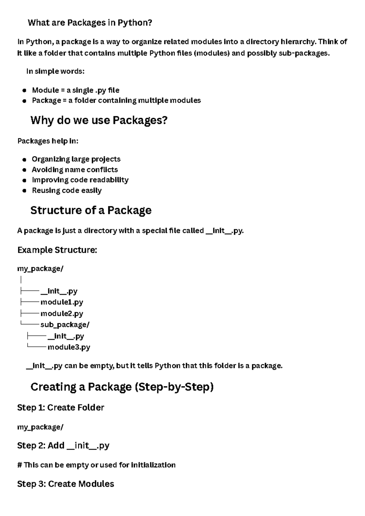 Python Packages: Organizing Modules for Better Code Structure - Studocu