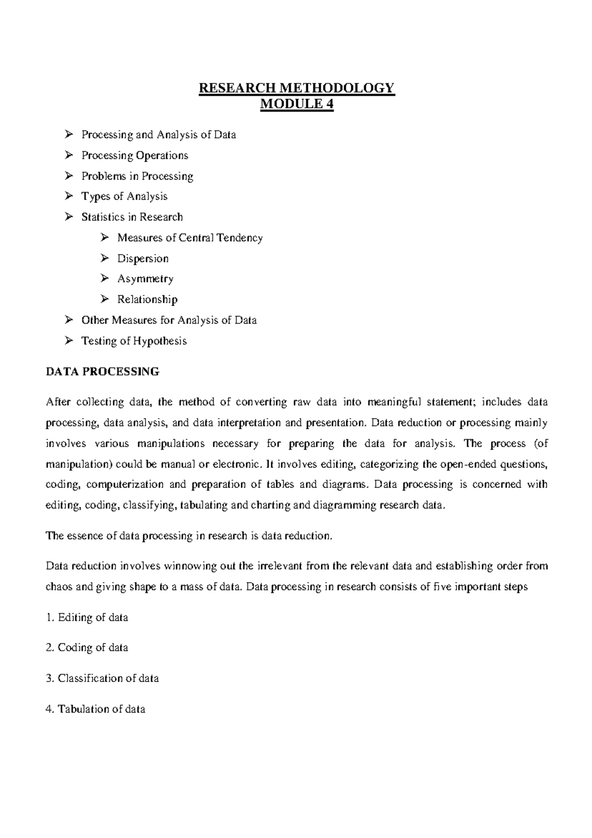 Research Methodology - Module 4 - RESEARCH METHODOLOGY MODULE 4 ...