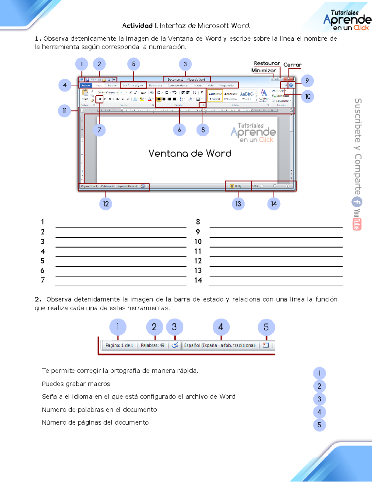 Actividad 1 - Práctica de Microsoft Word: Herramientas y Funciones ...