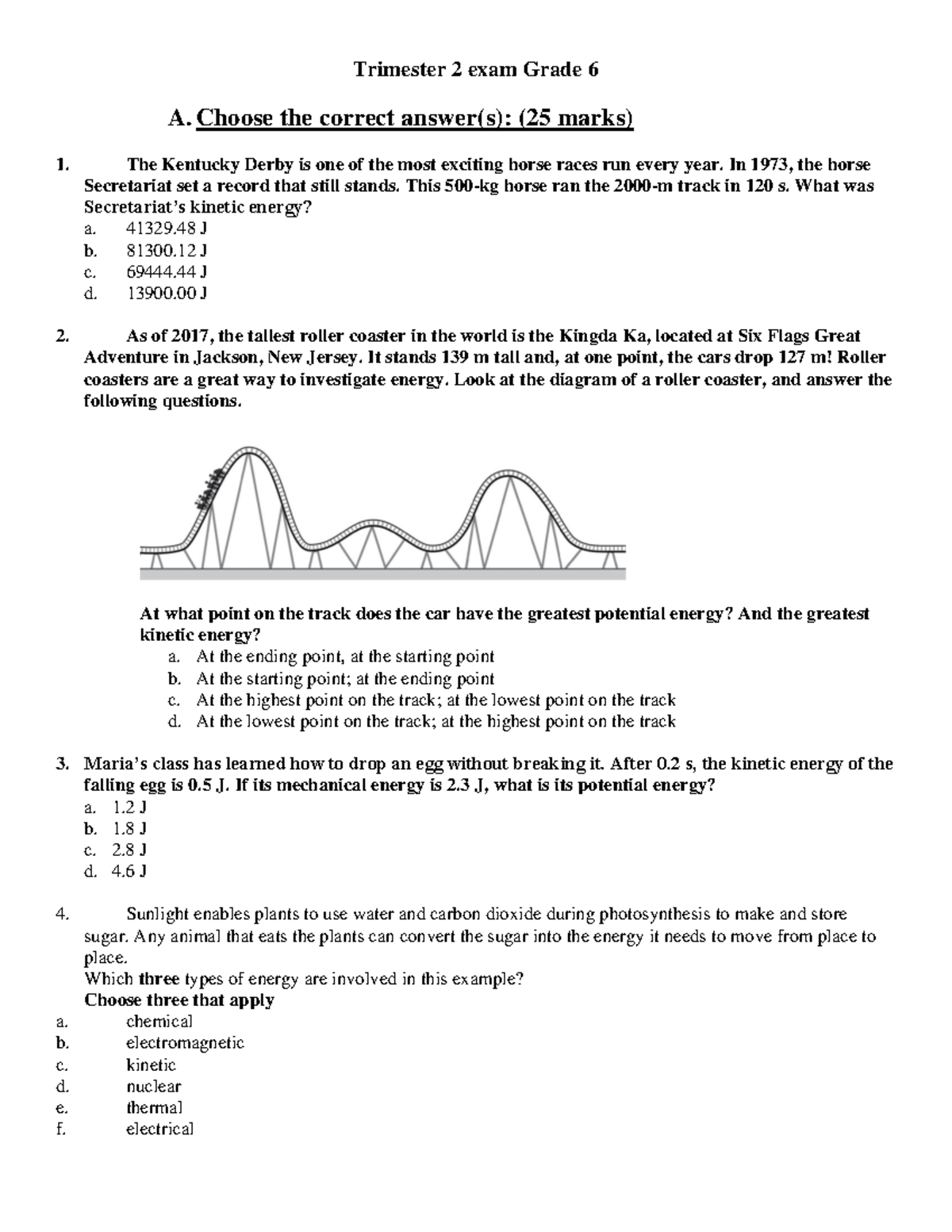 Trimester 2 Exam: Grade 6 Science Questions and Answers - Studocu
