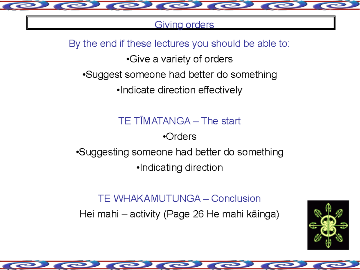 Giving Orders: Understanding Directions and Commands in Te Reo Māori ...