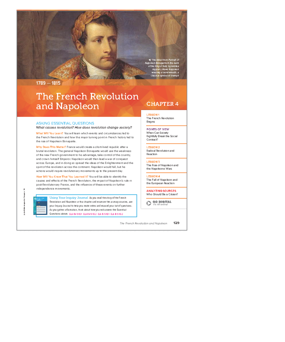 Chapter 4 French Revolution Napoleon WH Textbook - It’s All online! It ...