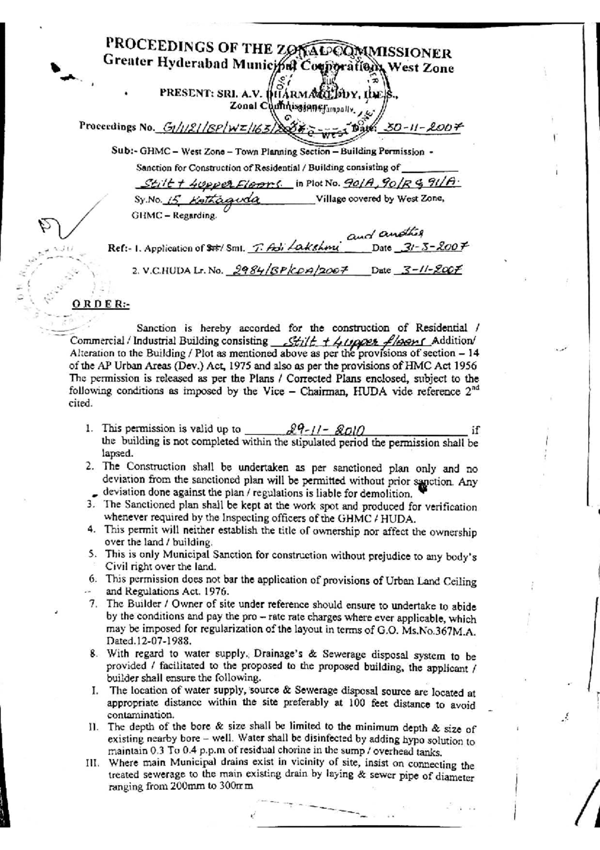 GHMC West Zone Building Permission Proceedings - Jan 2022 - Studocu