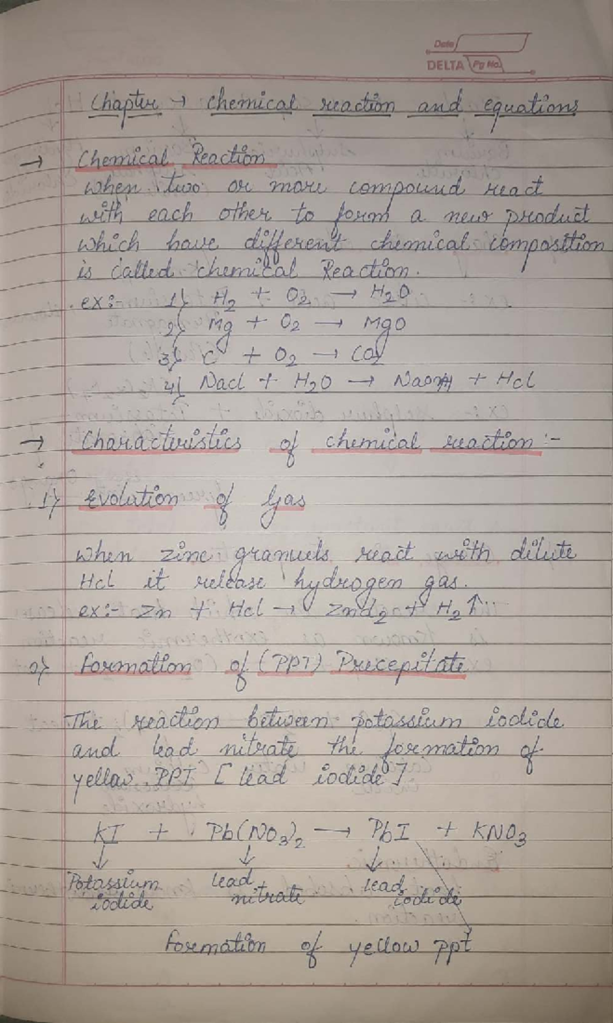Chemistry Chapter 1 Notes: Chemical Reactions & Equations - Studocu