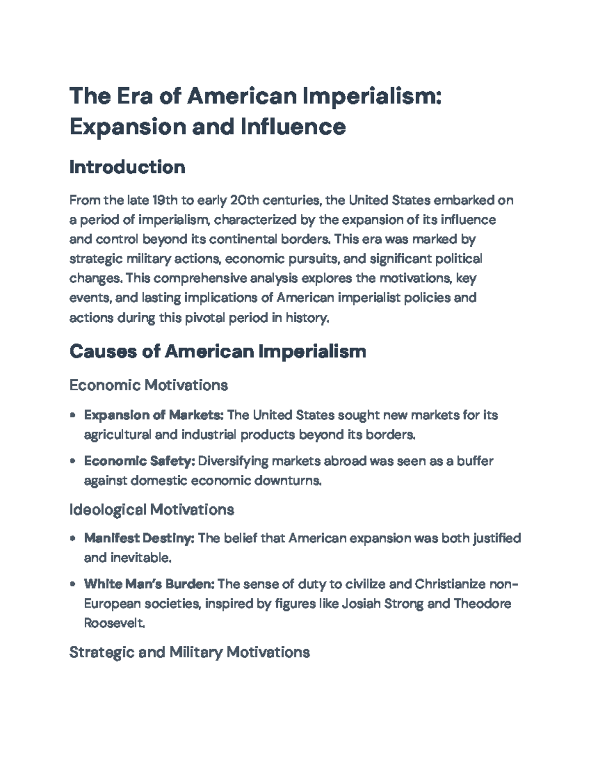 The Era of American Imperialism: Causes, Events, and Impact Analysis ...