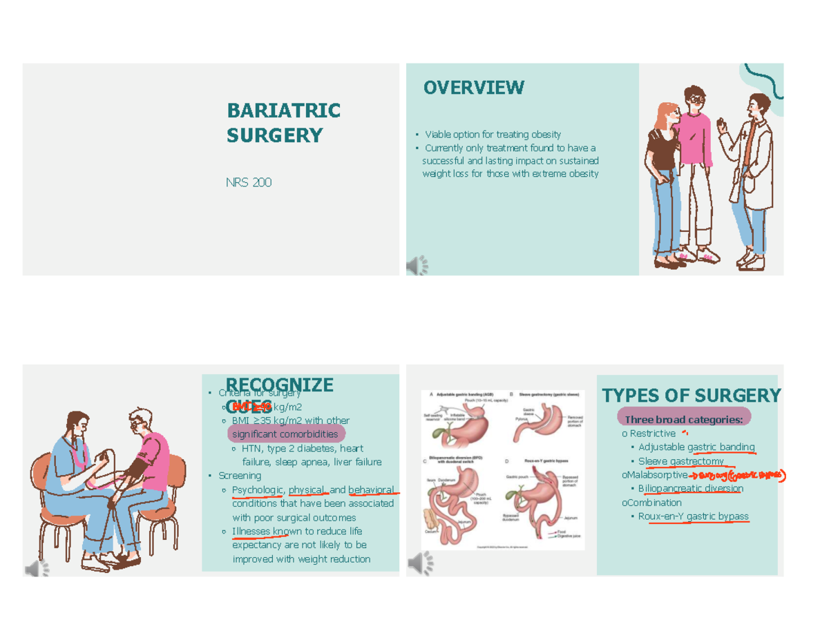 Bariatric Surgery NRS 200: Key Criteria and Care Guidelines - Studocu