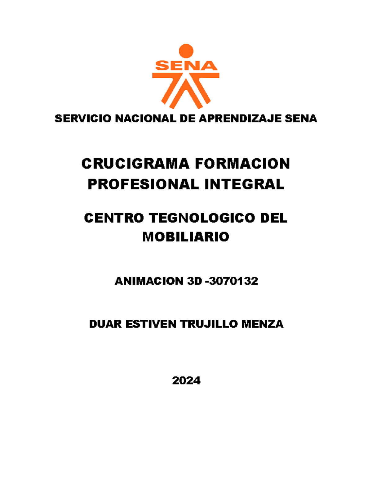 Crucigrama de Formación Profesional Integral - SENA 2024 - Studocu