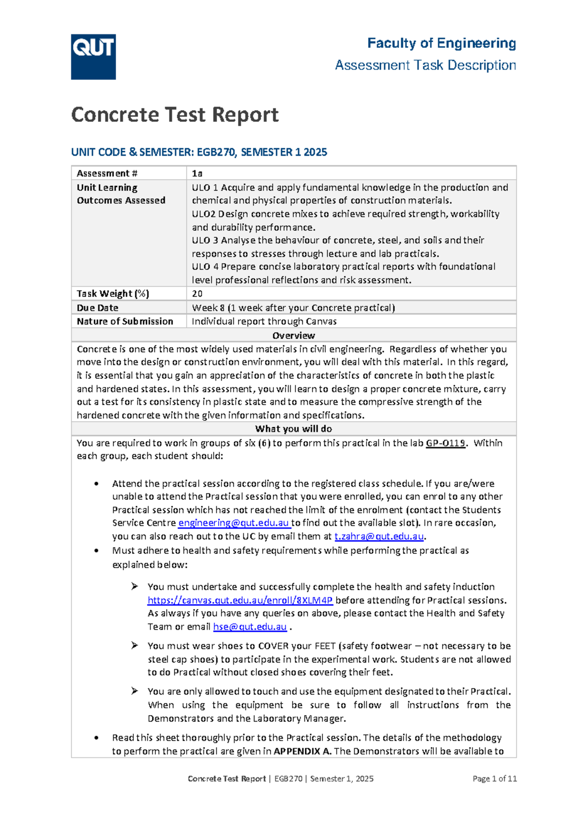 Concrete Prac Assessment Task Sheet V2 - Faculty of Engineering ...