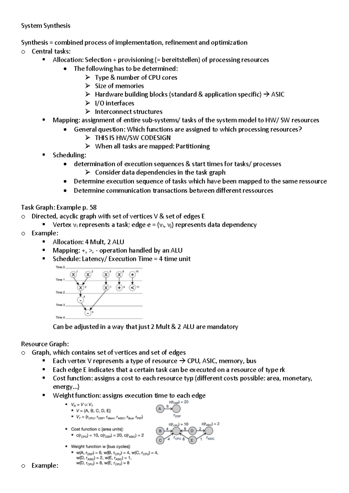 System Synthesis: Implementation, Mapping, and Scheduling Overview ...