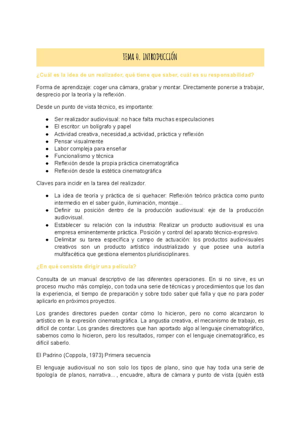 Apuntes de Realización Audiovisual: Introducción y Fundamentos - Studocu