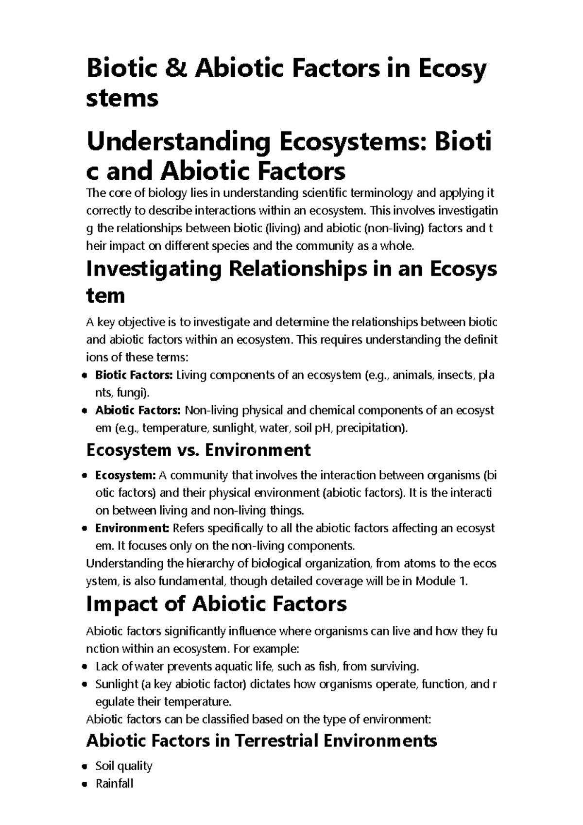 Biotic & Abiotic Factors in Ecosystems: Understanding Interactions ...