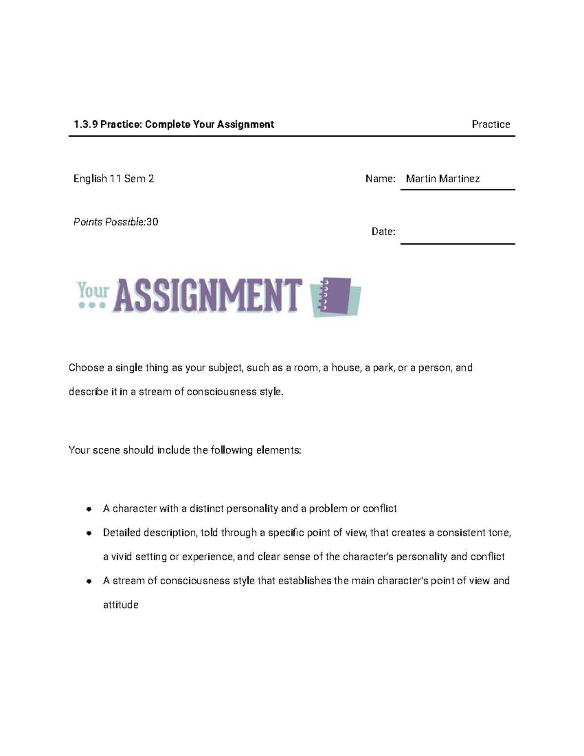 1.3.9 practice complete assignment - 1.3 Practice: Complete Your ...