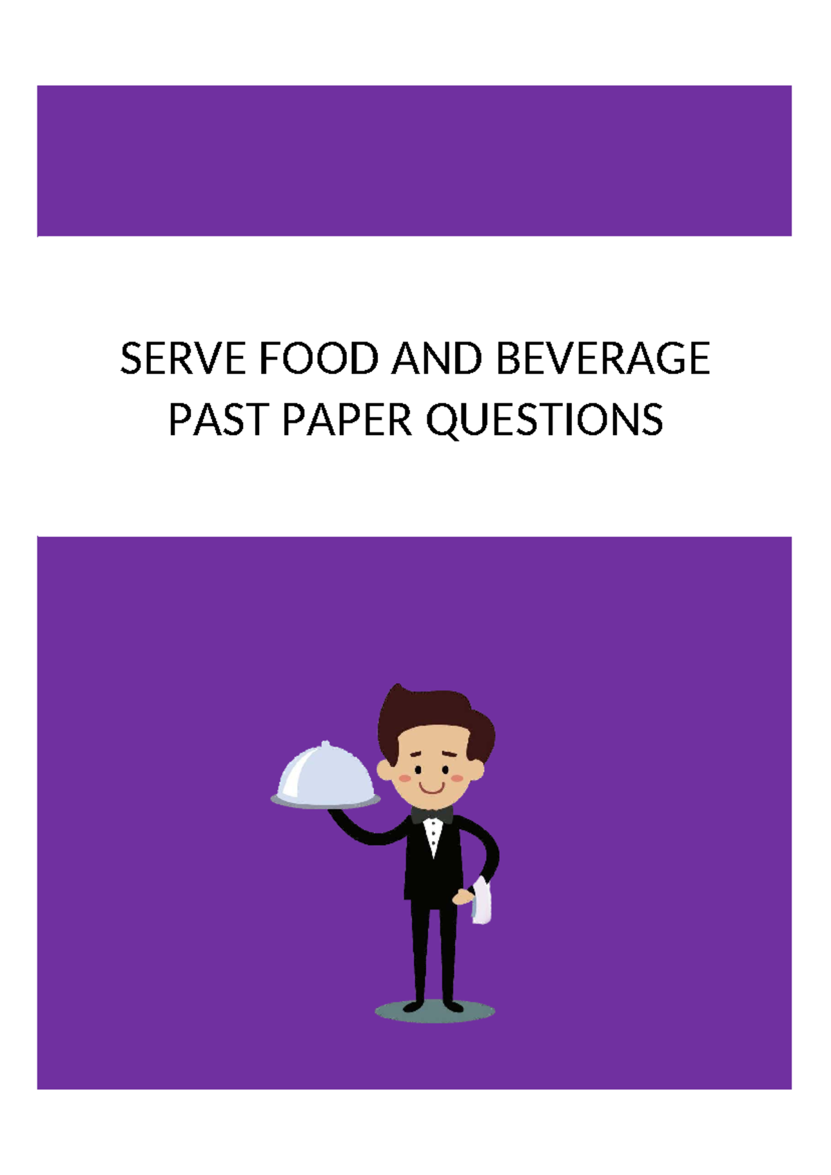 Serve Food & Beverage (SFB) Past Paper Q&A Guide - Studocu