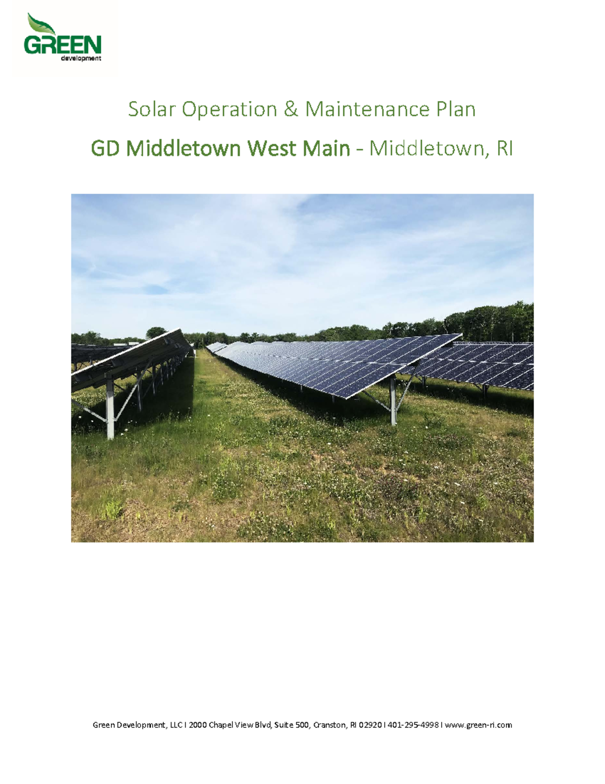 Middletown West Main Solar - OM Plan April 2022 - Green Development ...