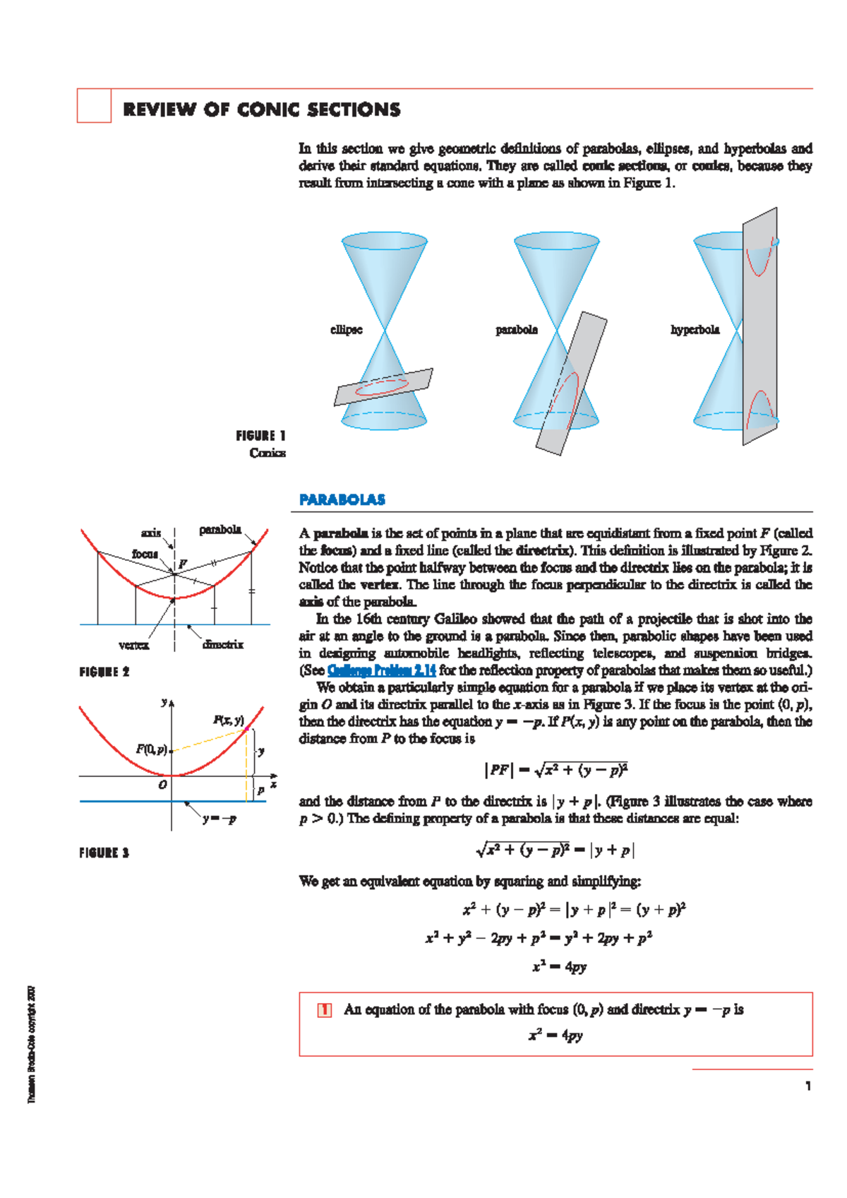 REVIEW OF CONIC SECTIONS: Parabolas, Ellipses, and Hyperbolas - Studocu