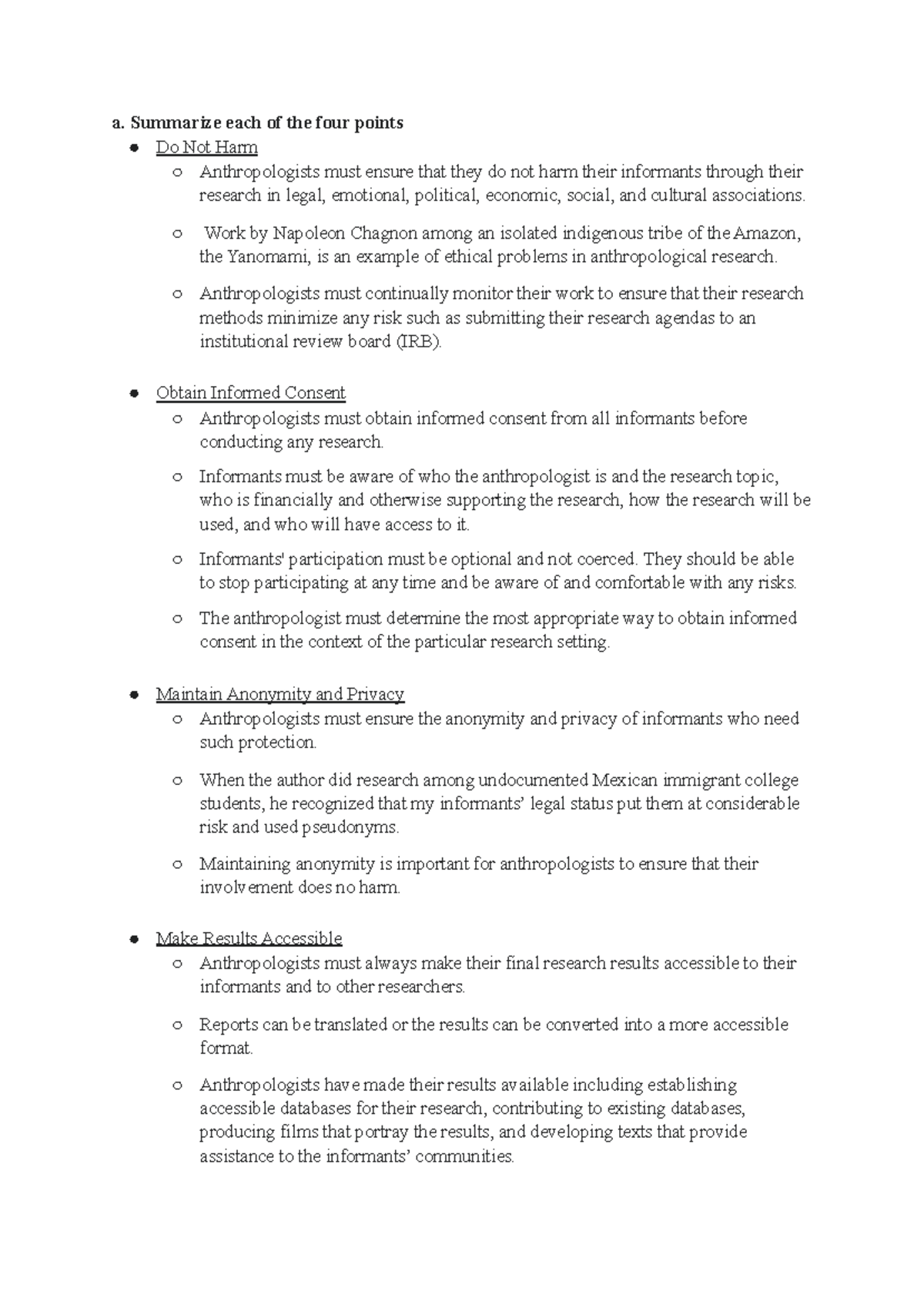 Ethical Considerations in Physical Anthropology: Key Points Summary ...