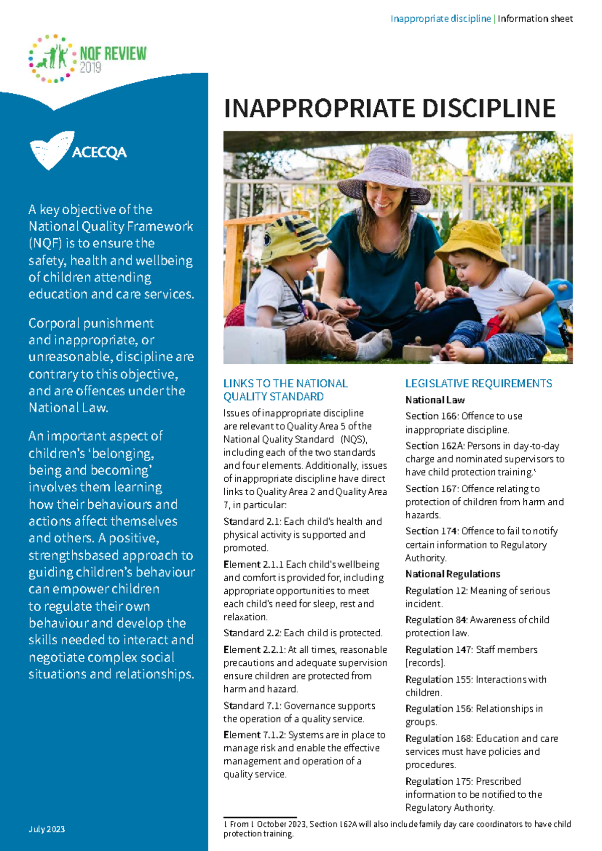 Inappropriate Discipline: Key Insights and Guidelines (NQF) - Studocu