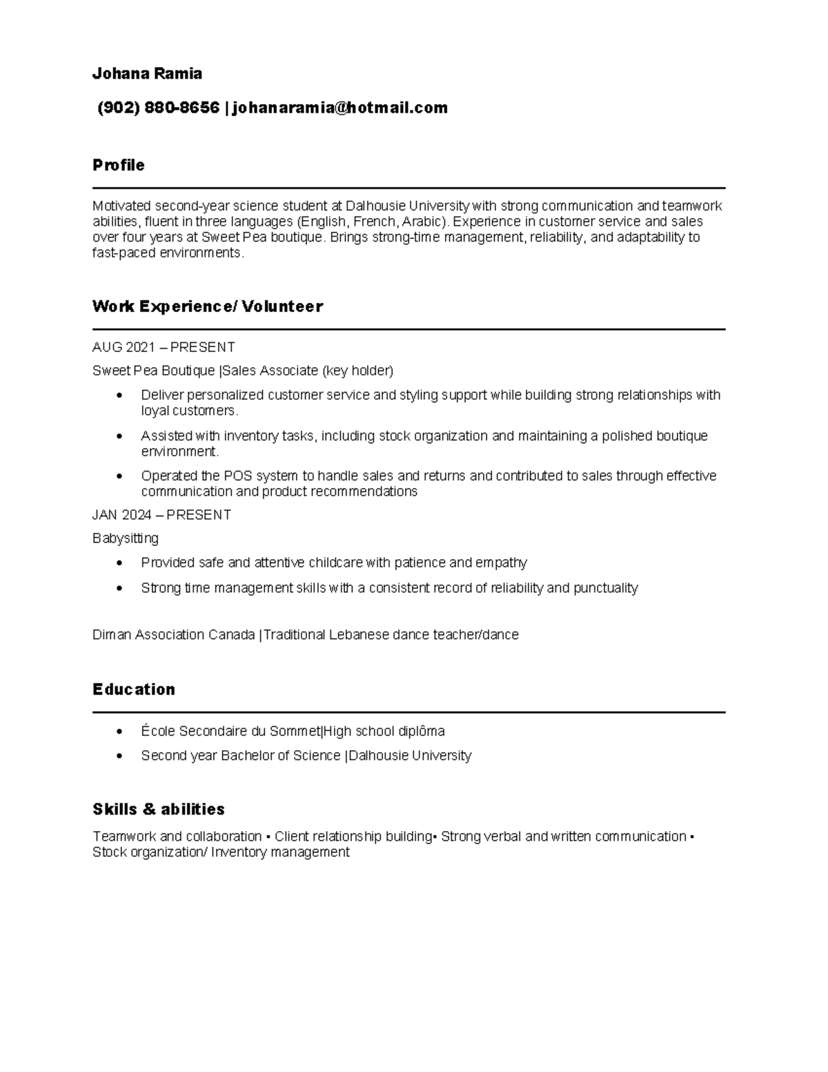 Johana Ramia (902) - Motivated Science Student Profile - Studocu