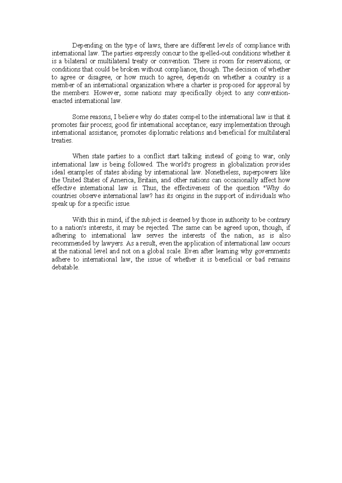 Reasons why states compel to the IL - Depending on the type of laws ...