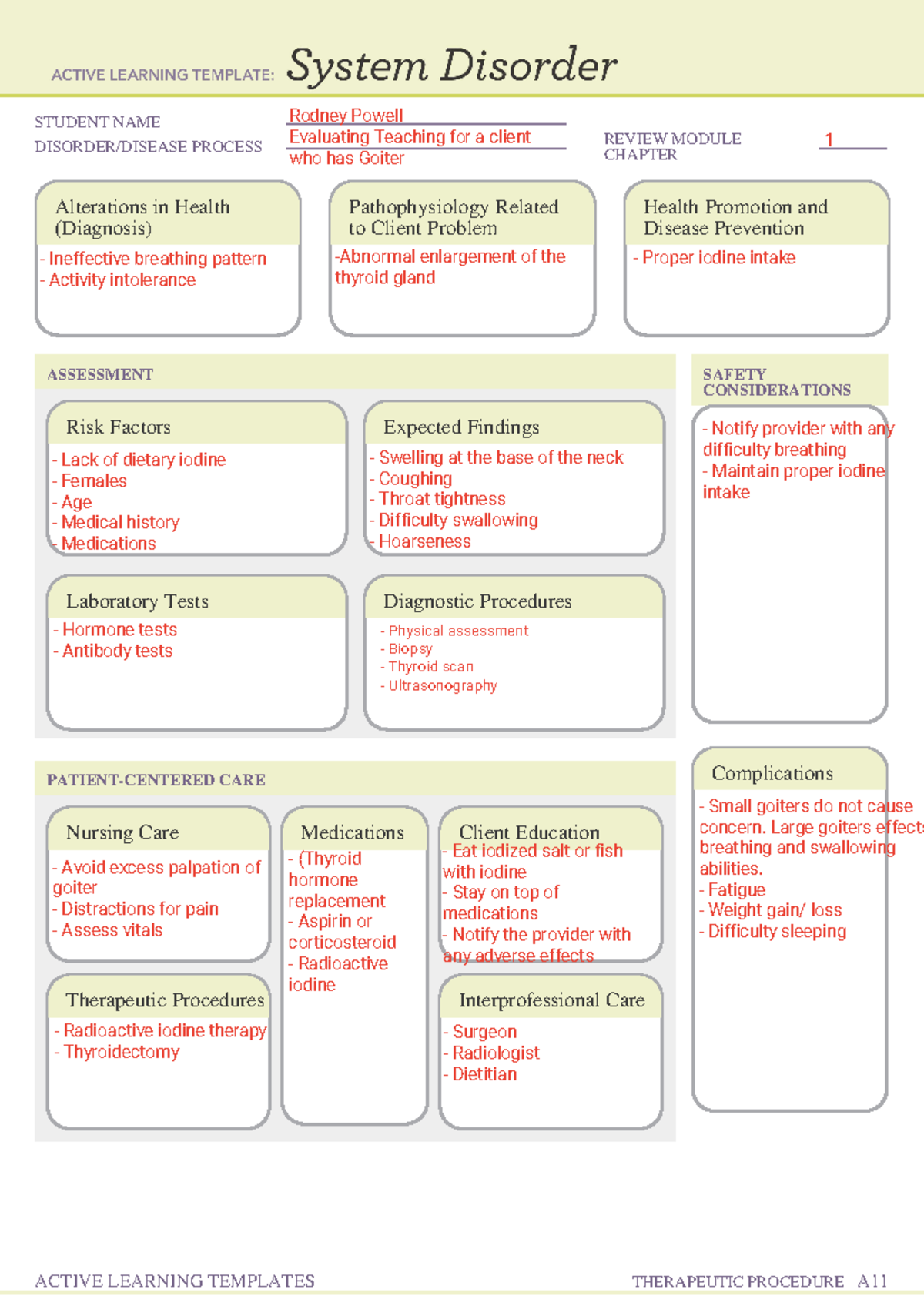 Goiter - Disease Process, Assessment, and Patient-Centered Care - Studocu