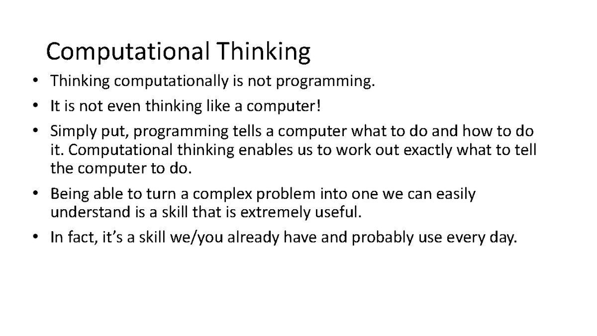 4. a. Computational Thinking: Key Techniques and Principles - Studocu