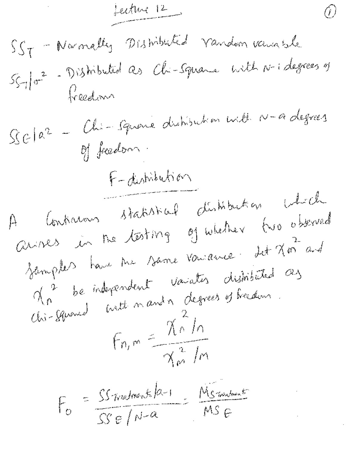 Lecture 12: Understanding Normally Distributed Variables and SSEla2 - Studocu
