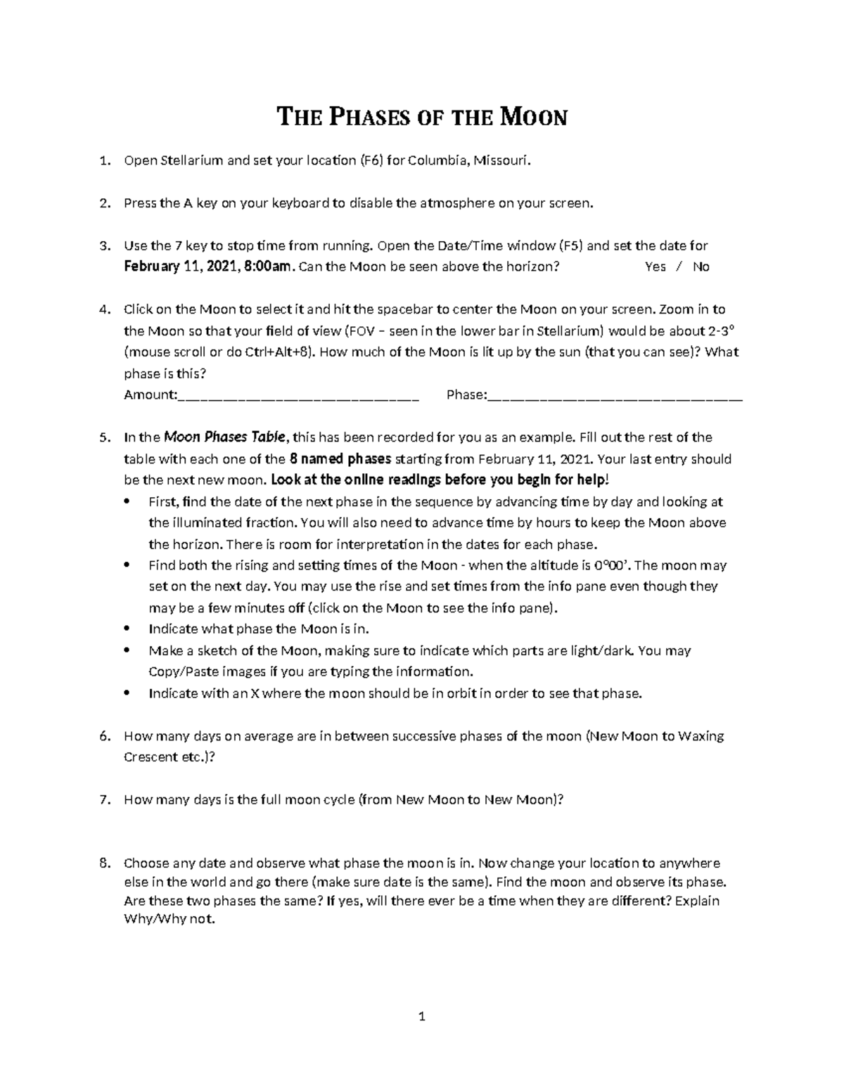 The Phases of the Moon: Observations and Eclipses (ASTR 101) - Studocu