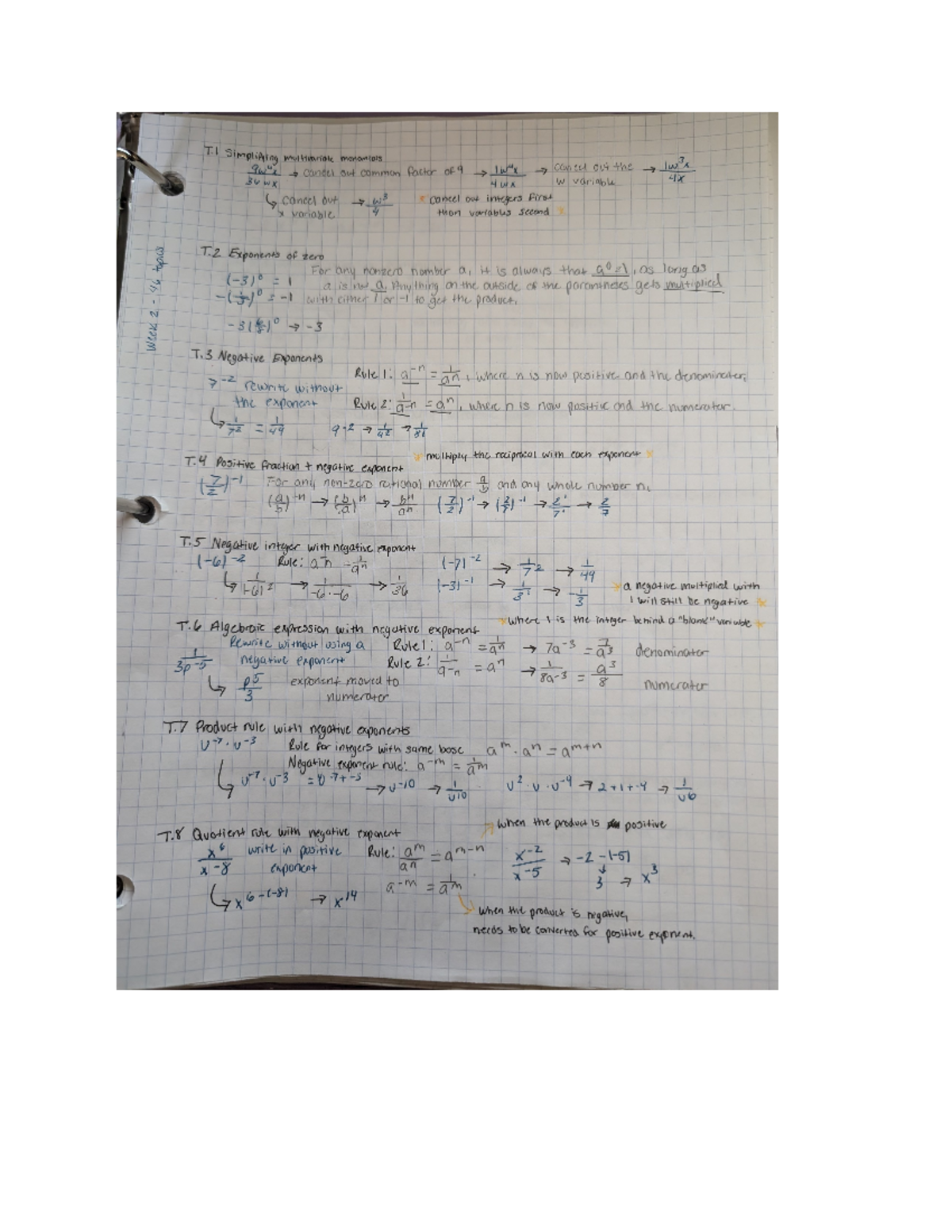 MAT117-Module AWeek 2Topic Goal - T Simplifying multivariate monomials ...