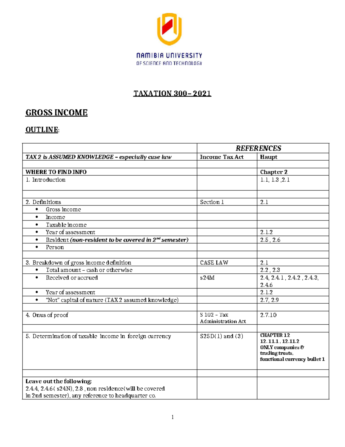 TAX 2 Gross Income Module: Key Concepts and Case Law Overview - Studocu