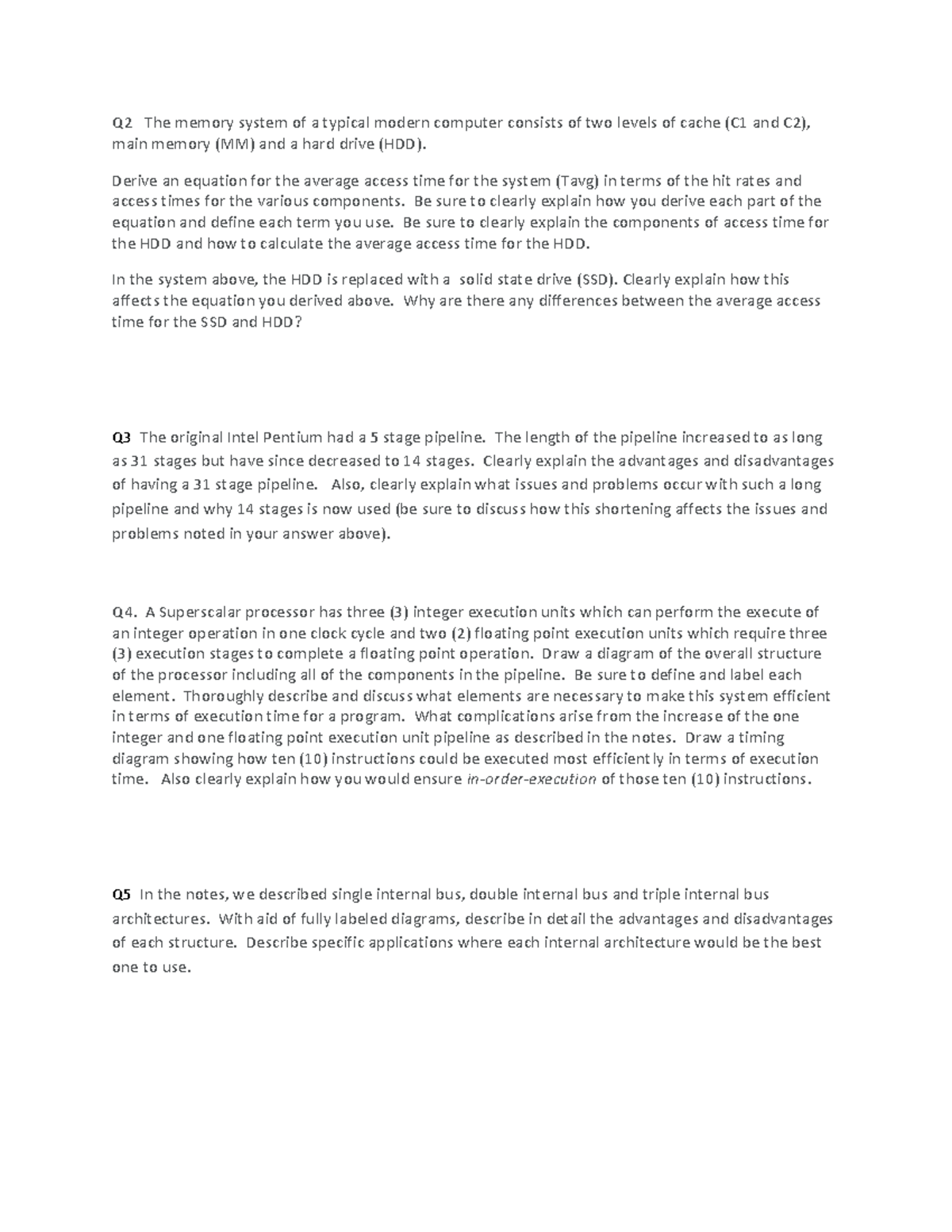 W14 Final Exam Practice: Memory Systems & Processor Architectures - Studocu