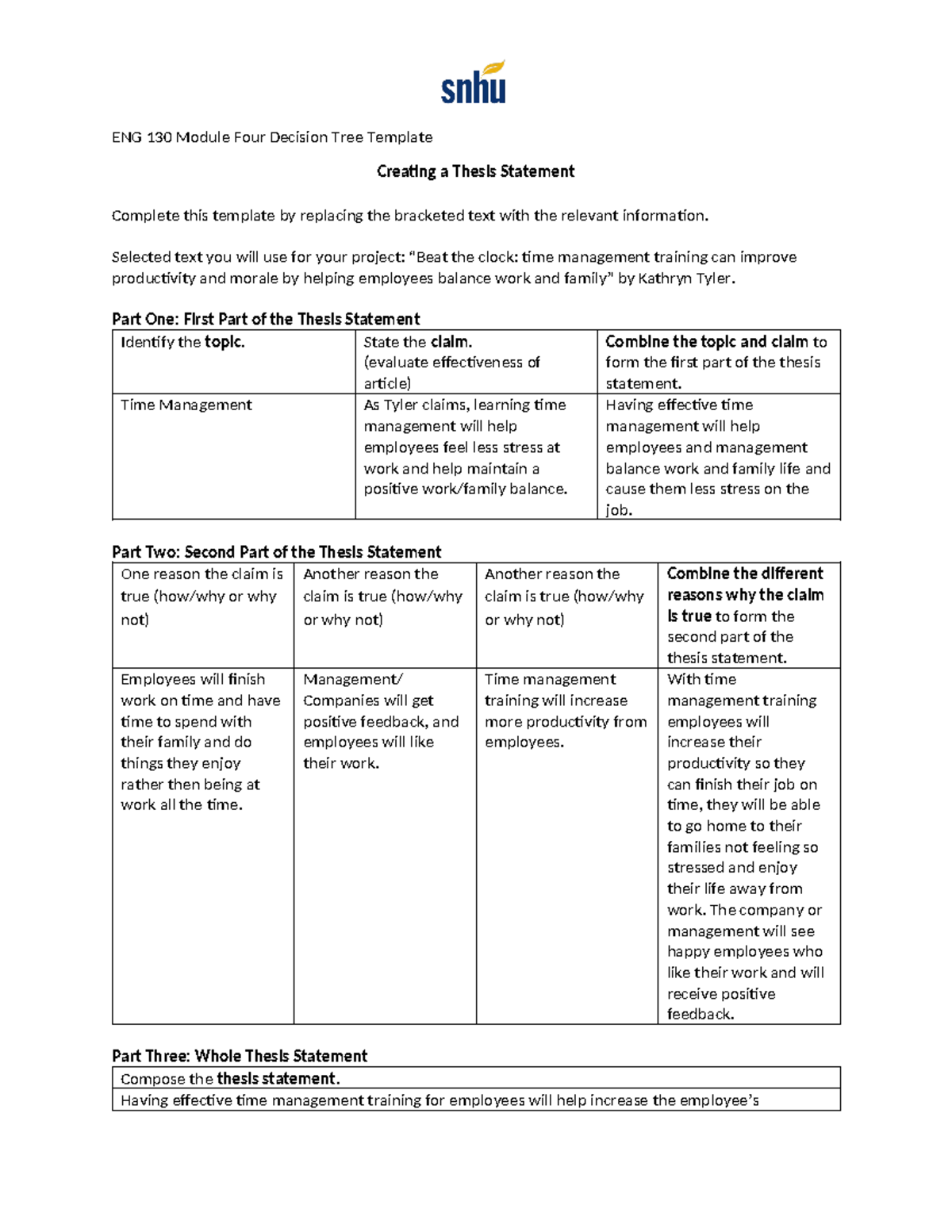 ENG 130 Mod Four Decision Tree - ENG 130 Module Four Decision Tree ...