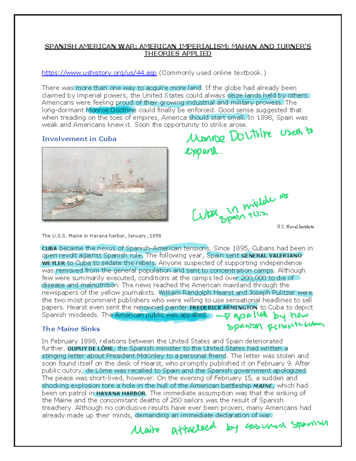 Spanish-American War: American Imperialism and Key Events (HIST 101 ...