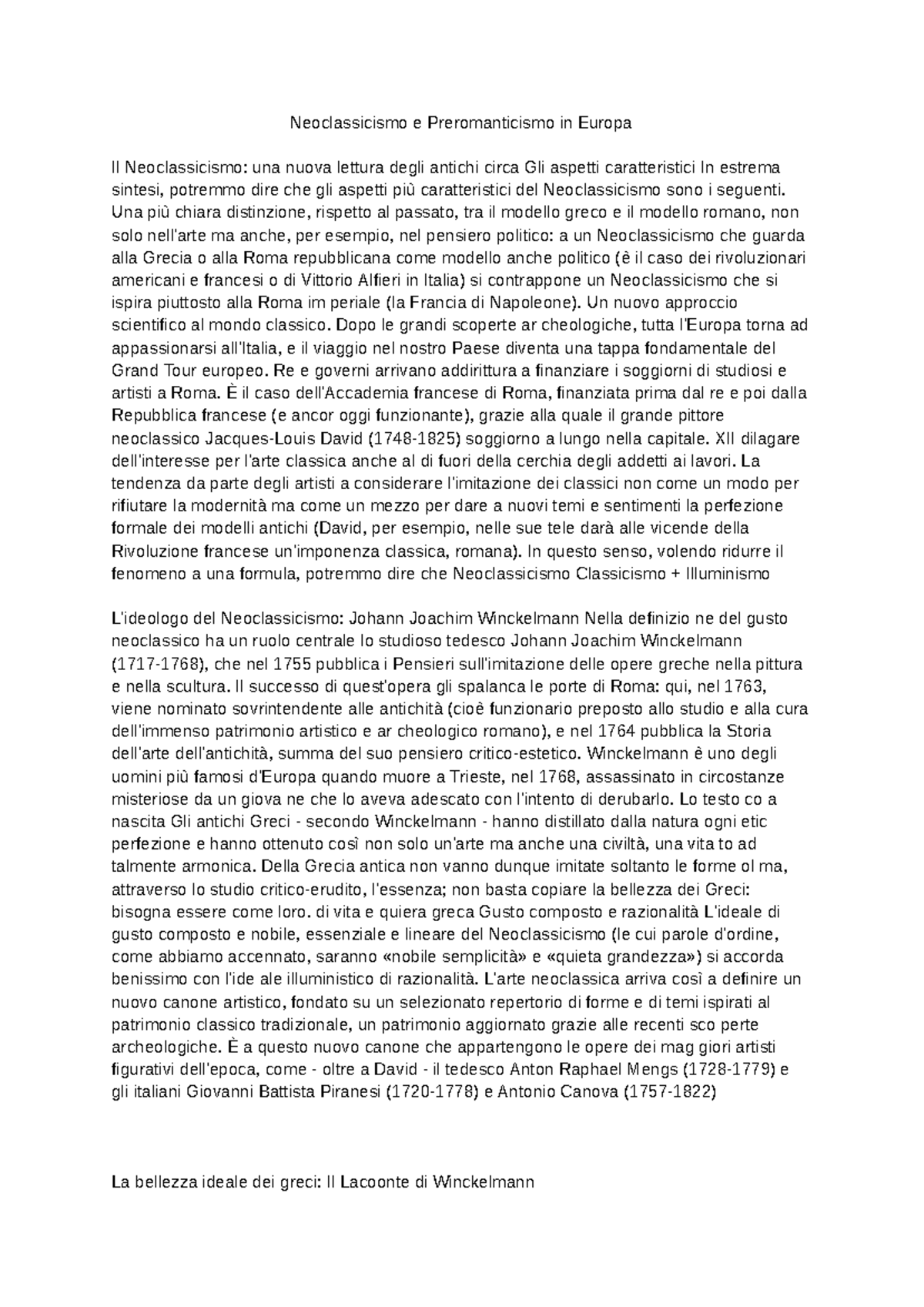 Neoclassicismo e Preromanticismo in Europa: Un'Analisi Approfondita ...