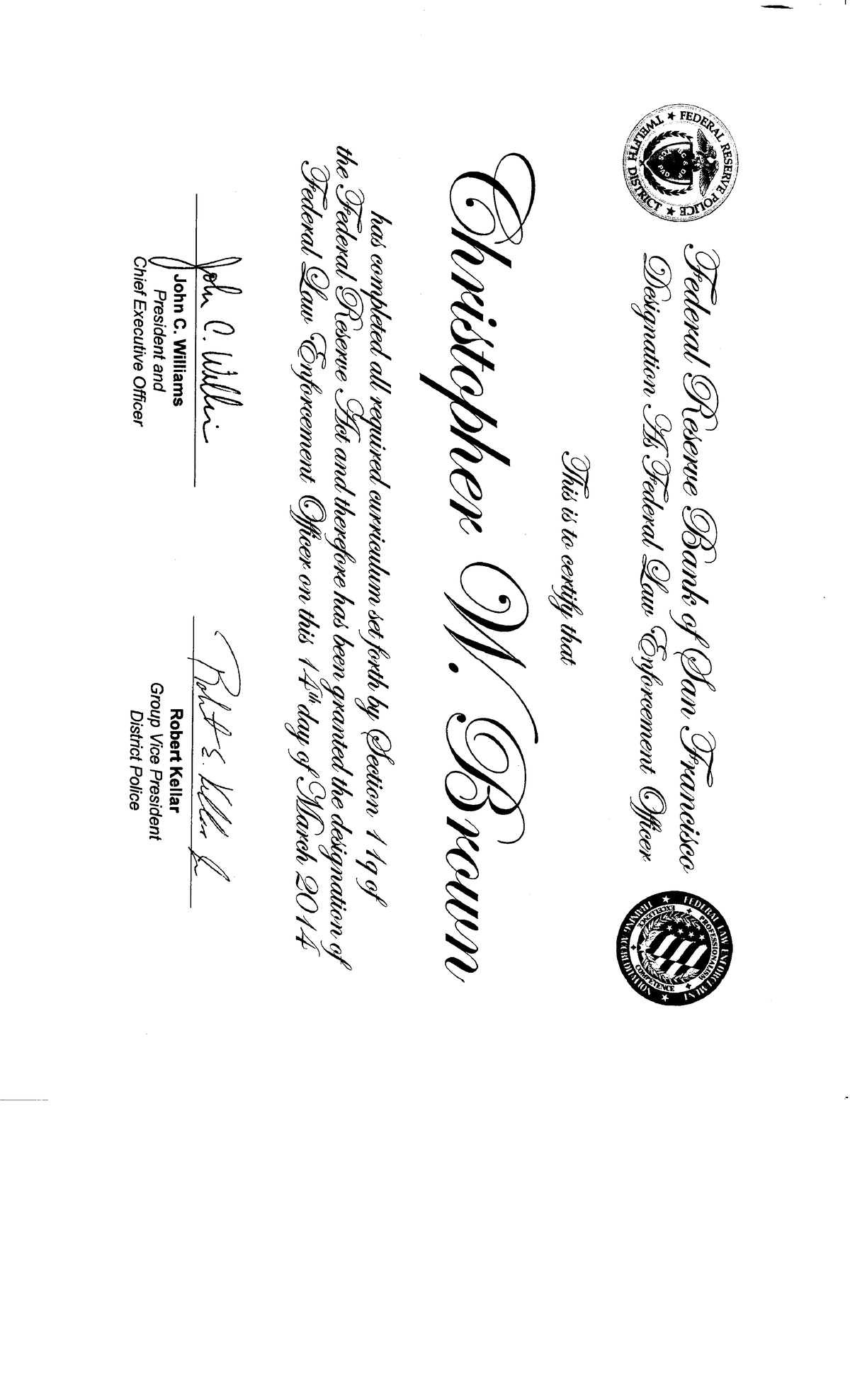 Graduation Certificate: Federal Law Enforcement Officer Designation ...