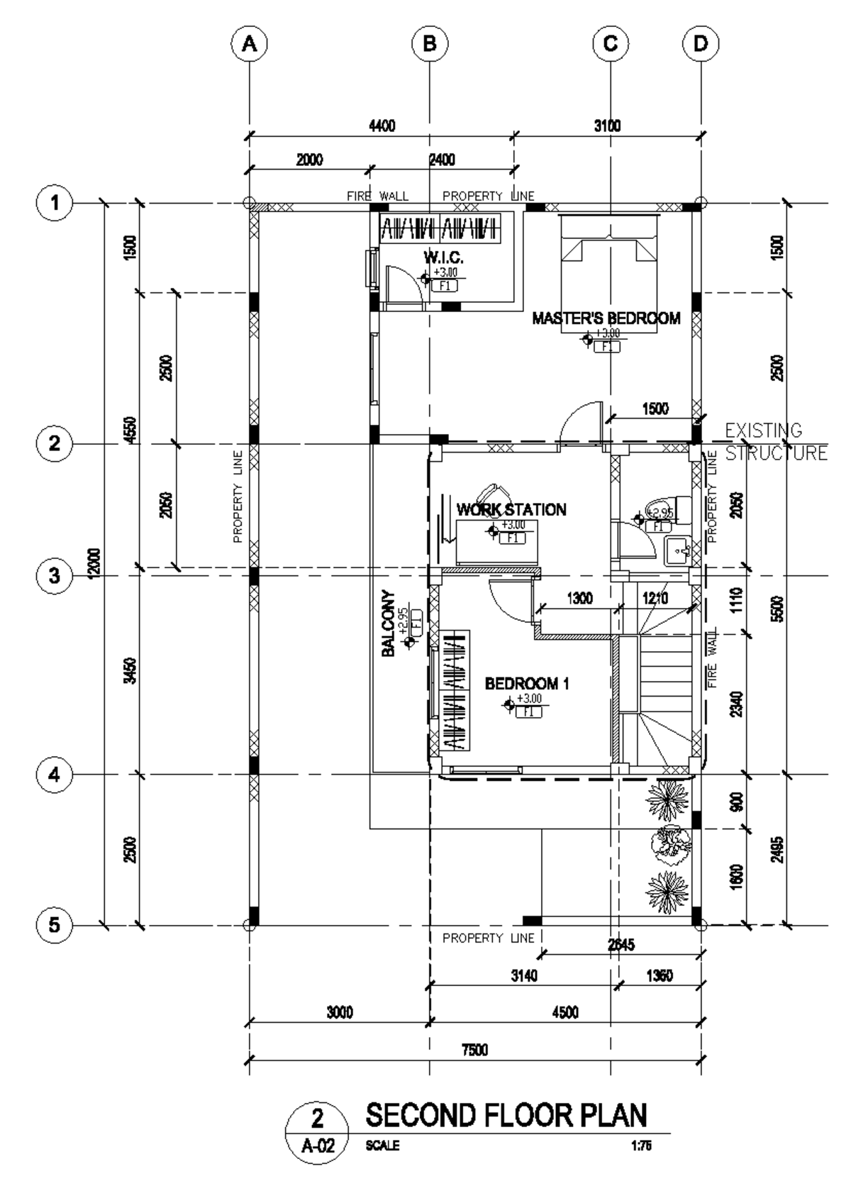 Second Floor Plan A-02 (FIRE WALL & PROPERTY LINE) - Studocu