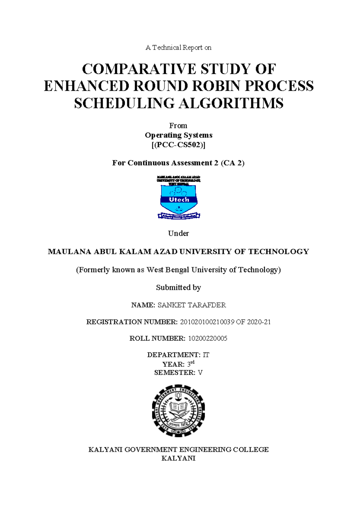 CA2-Comparative Study of Enhanced Round Robin Process Scheduling ...
