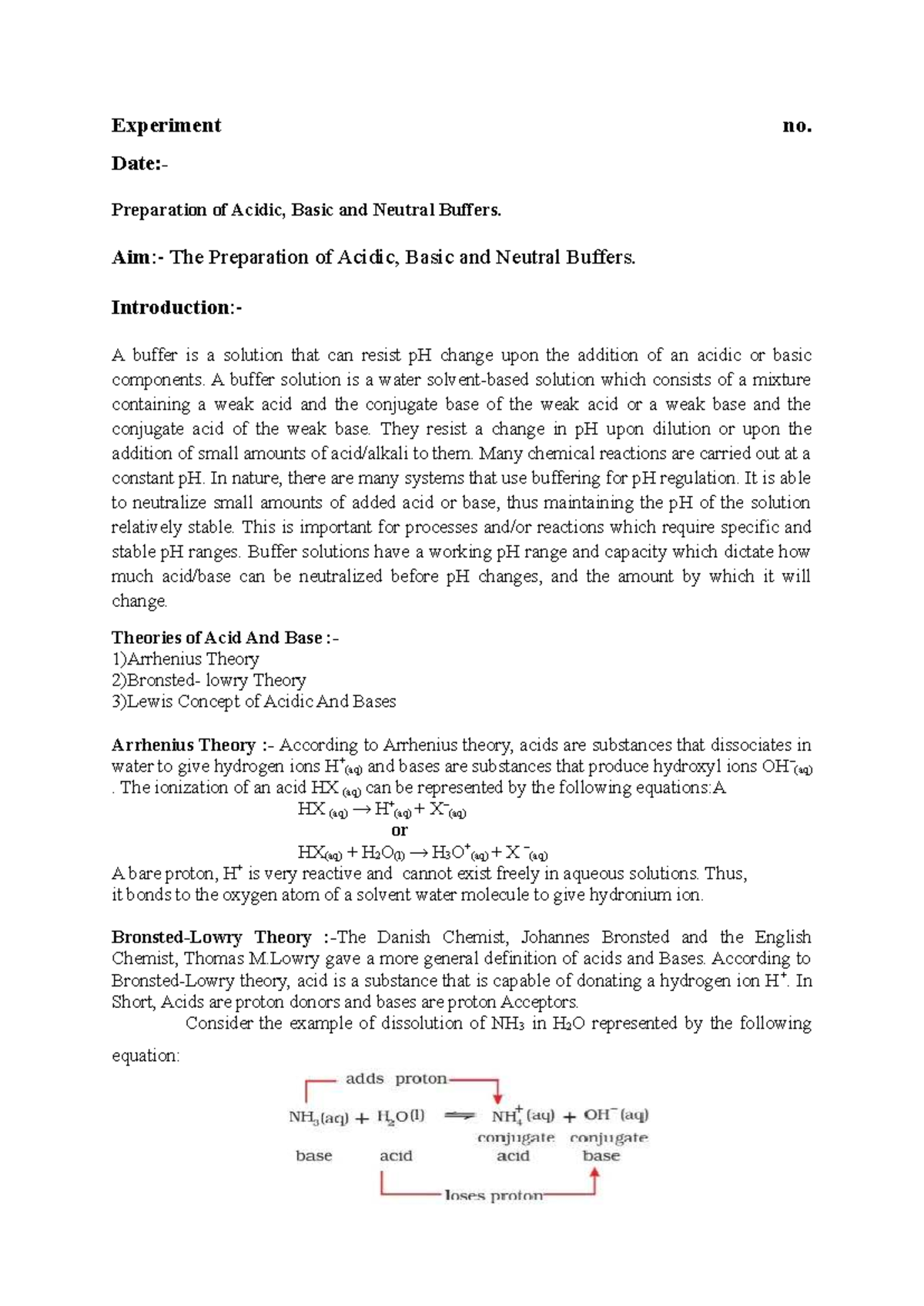 Biophysics Experiment: Preparation of Acidic, Basic & Neutral Buffers ...